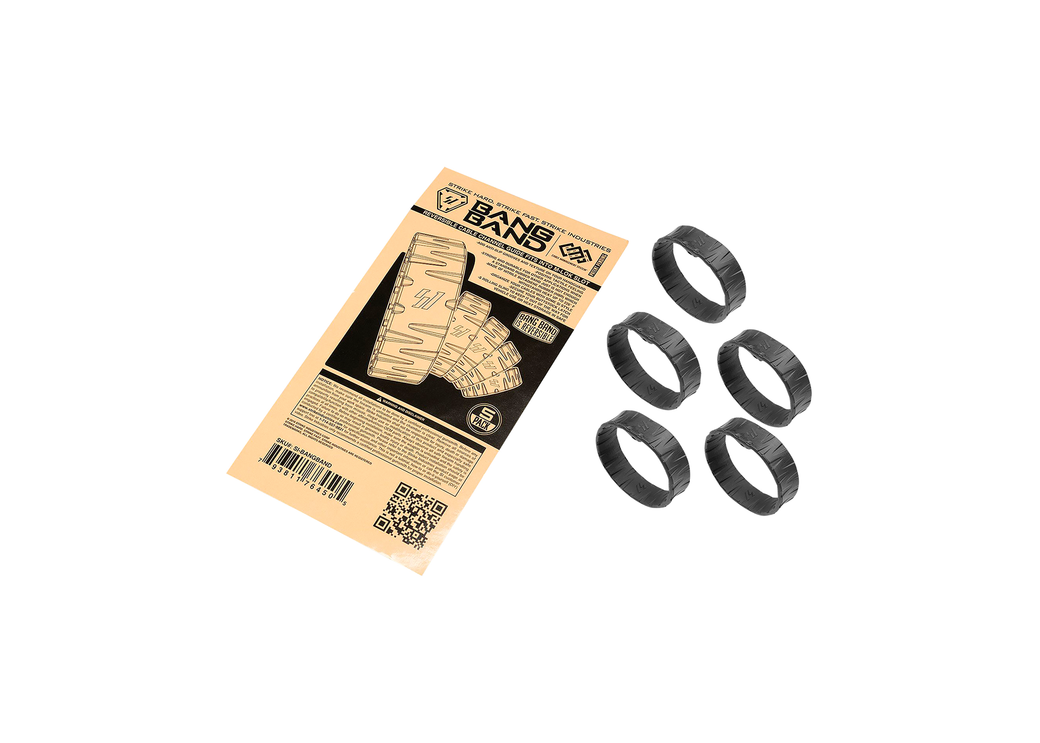 Strike Industries Black Rubber Bang Bands - 5 Pack - Watchdog Tactical