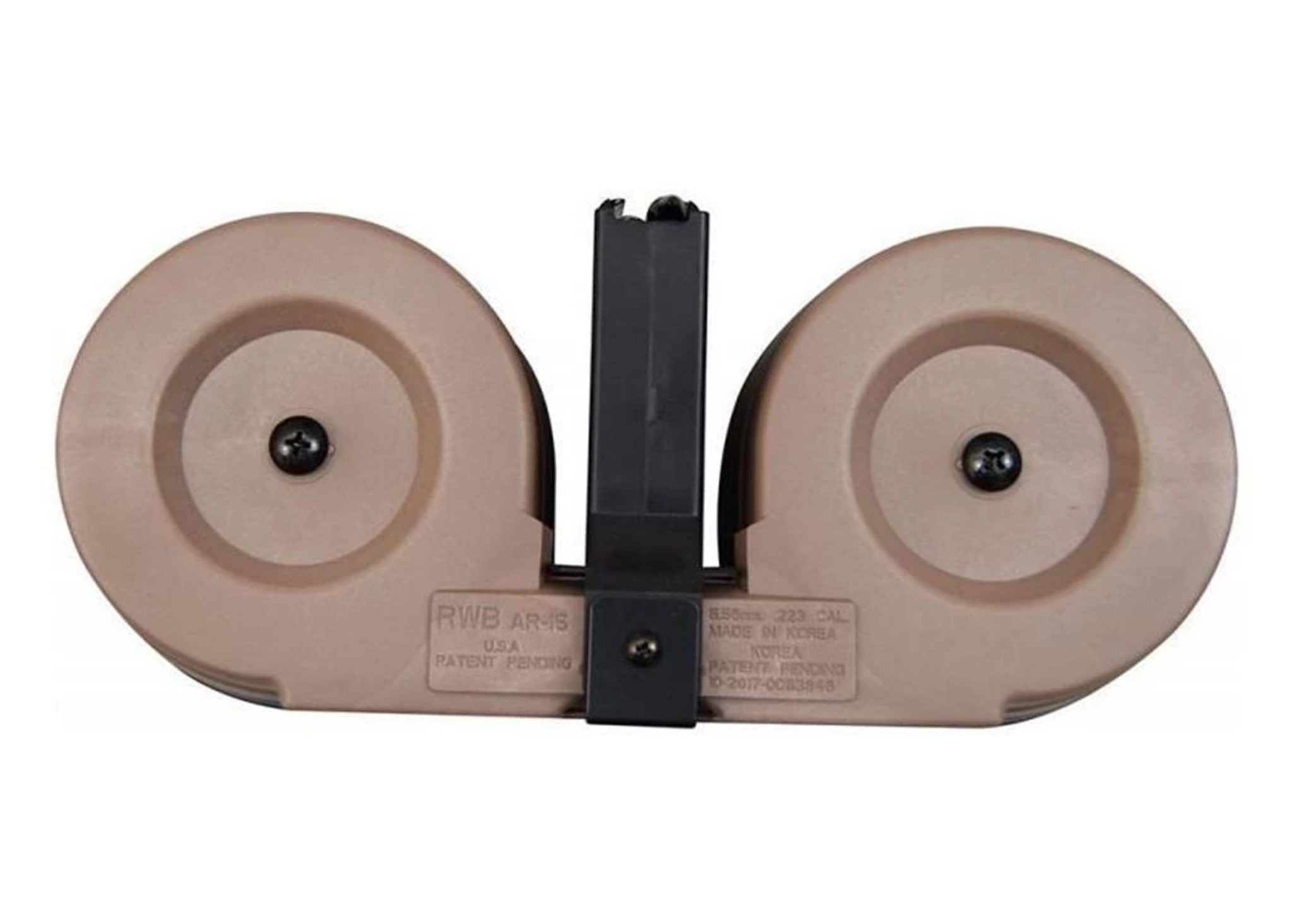 RWB AR-15 - .223/5.56 - 100RD Dual Drum Magazine (Black or Desert Tan ...